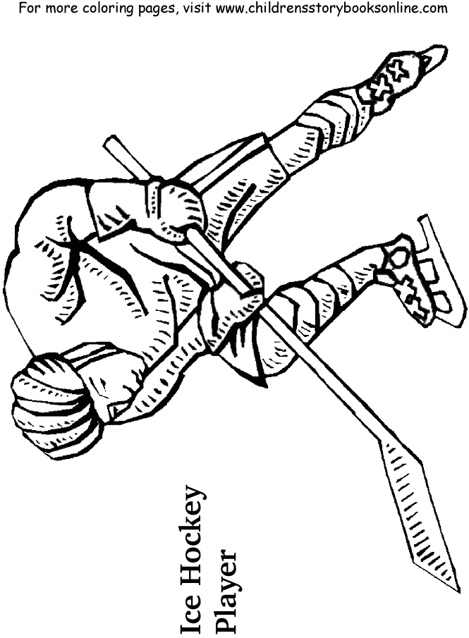 Coloring Book Pages for Children - Ice Hockey Player